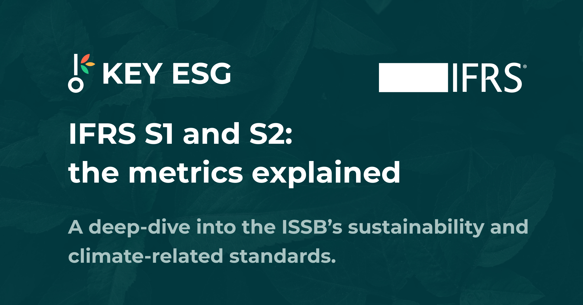 KEY ESG's explanation of the IFRS S1 and S2 standards